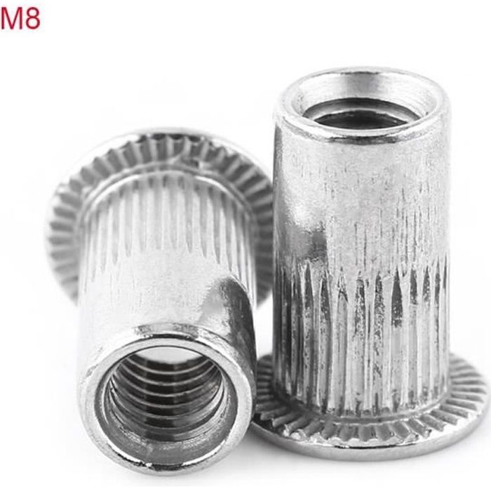 Vis à tête creuse(insert fileté)avec écrou à sertir en acier inoxydable ...