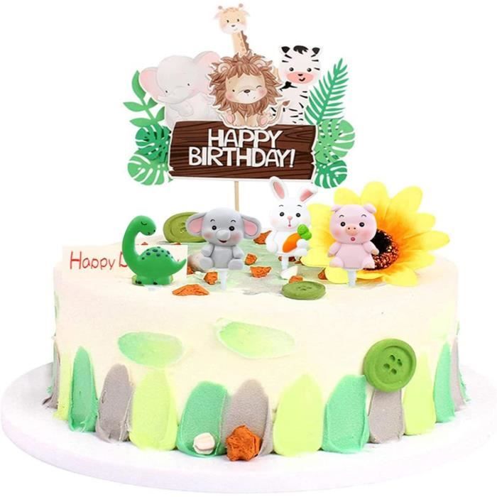 Animaux Gâteau Topper Happy Birthday Cake Topper Animaux Jungle ...
