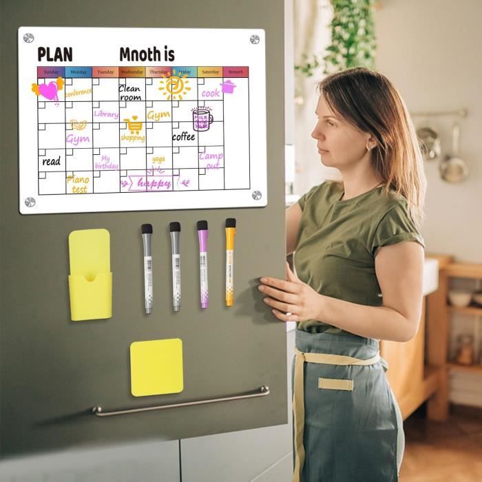 Planning Frigo Magnetique 42X32Cm Acrylique Tableau Magnetique Frigo ...