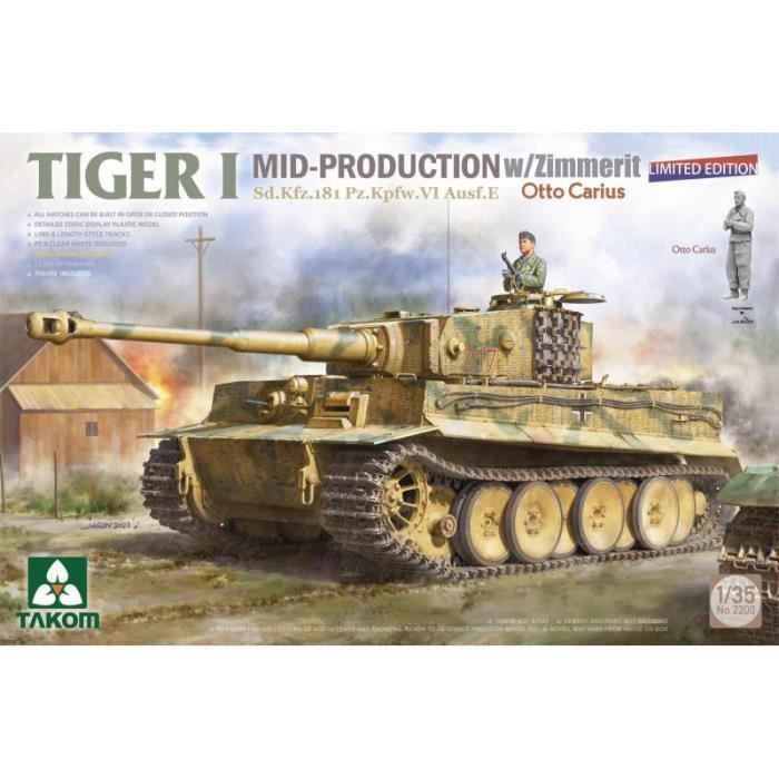 TAKOM - Maquette Char Tiger I Mid Production W/zimmerit Sd.kfz. 181 Pz ...