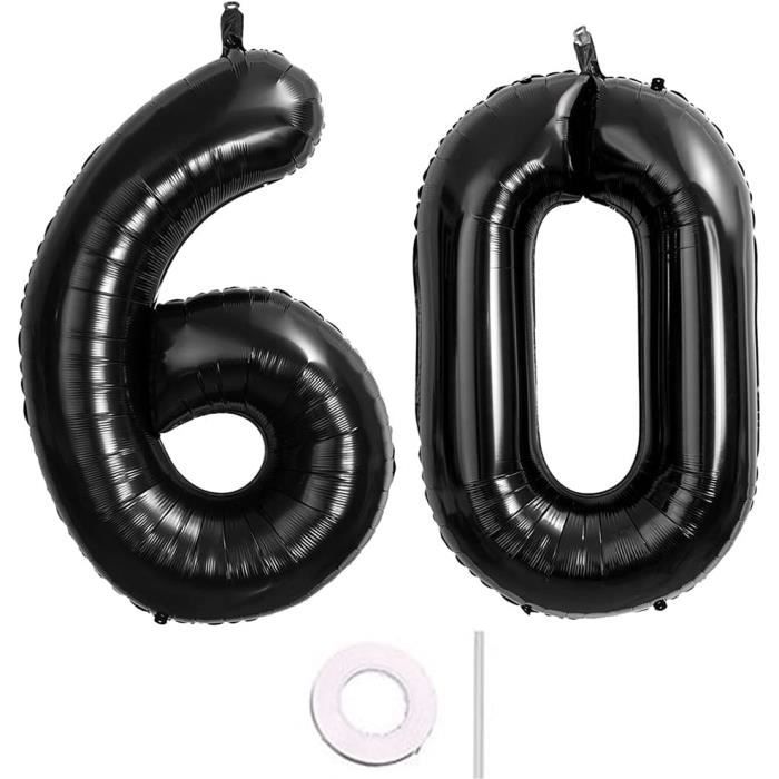 Ballon Anniversaire 60 Ans Noir - 100 Cm - Décoration Anniversaire 60 ... Ballon Anniversaire 60 Ans Noir - 100 Cm - Décoration Anniversaire 60 ...