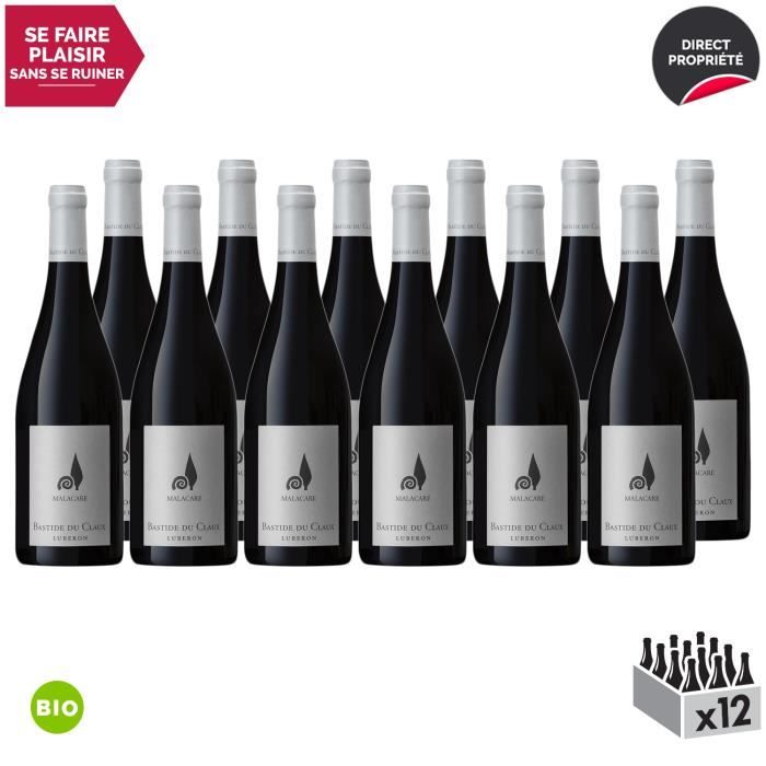 Luberon Malacare Rouge 2018 - Bio - Lot de 12x75cl - Bastide du Claux ...