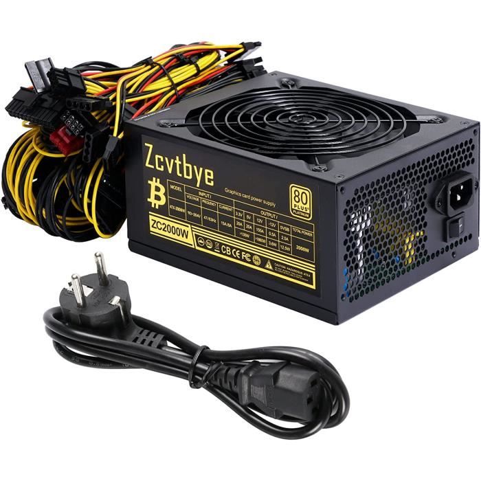 2000W Mining Power Supply, 110V-240V ATX Mining PSU Active PFC ...