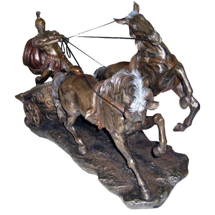 Grande Statue Char Romain de couleur bronze 60 cm - Cdiscount Maison