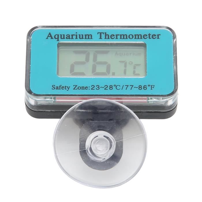 Dilwe thermomètre pour aquarium avec ventouse Thermomètre LCD numérique ...