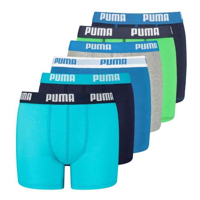 Puma Caleçon Garçon - uni, Paquet de 6 Bleu/gris/noir - Cdiscount Prêt ...
