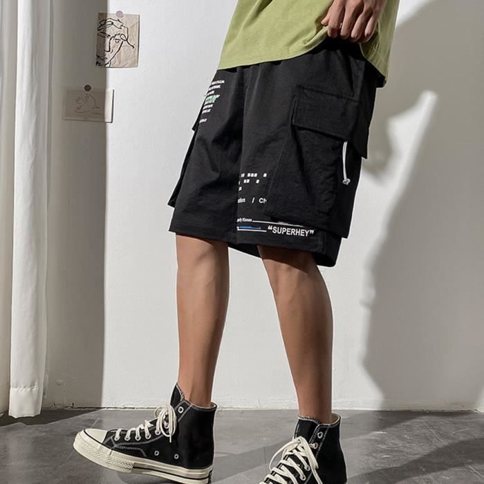 PANTACOURT Cargo Shorts Dress-up Cordon Simple Straight Wide Leg Shorts ...