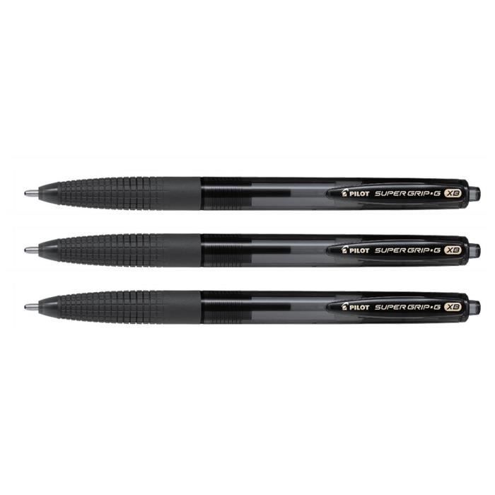 Stylos à bille rétractable PILOT SUPER GRIP G - Noir - Pointe Extra ...