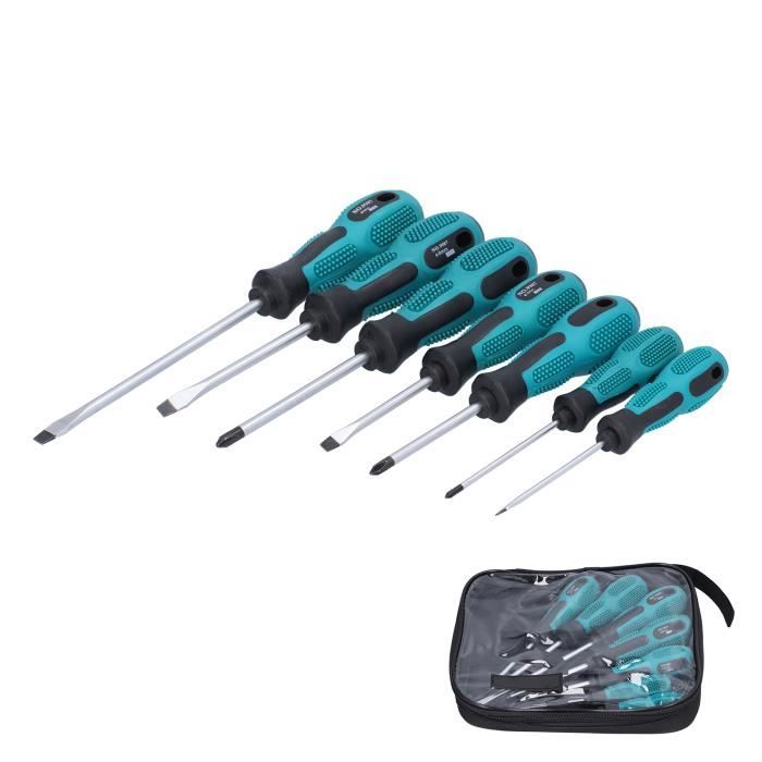 Qiilu tournevis à fente 7 pièces fente de tournevis et kit de ...