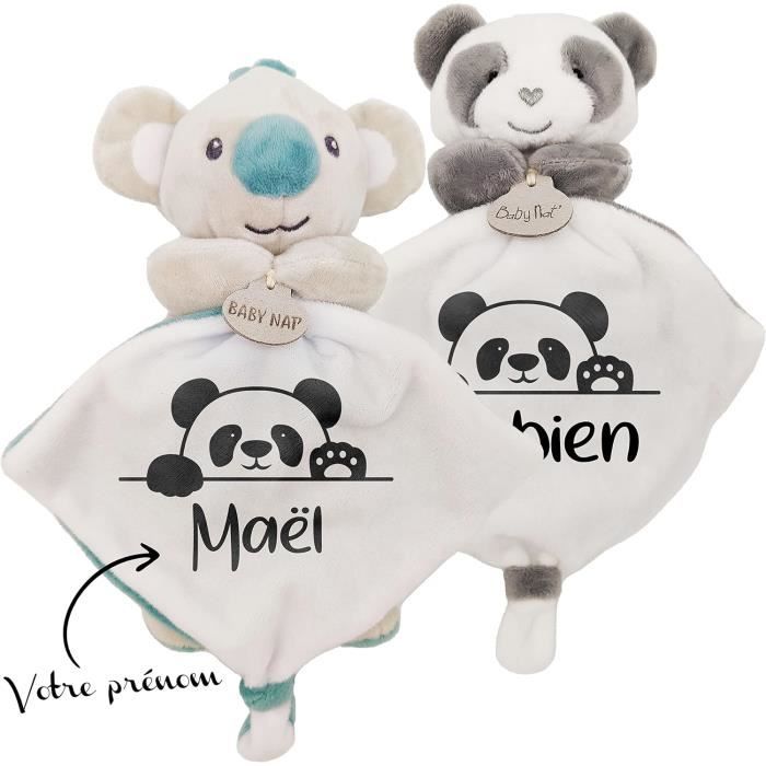 KDO MAGIC - Doudou personnalisé avec Un prénom - Peluche Panda ou Koala ...