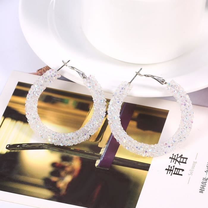 JIA 1Pairs/Set Women Big Hoop Earrings Large Loop Ear Rings with ...