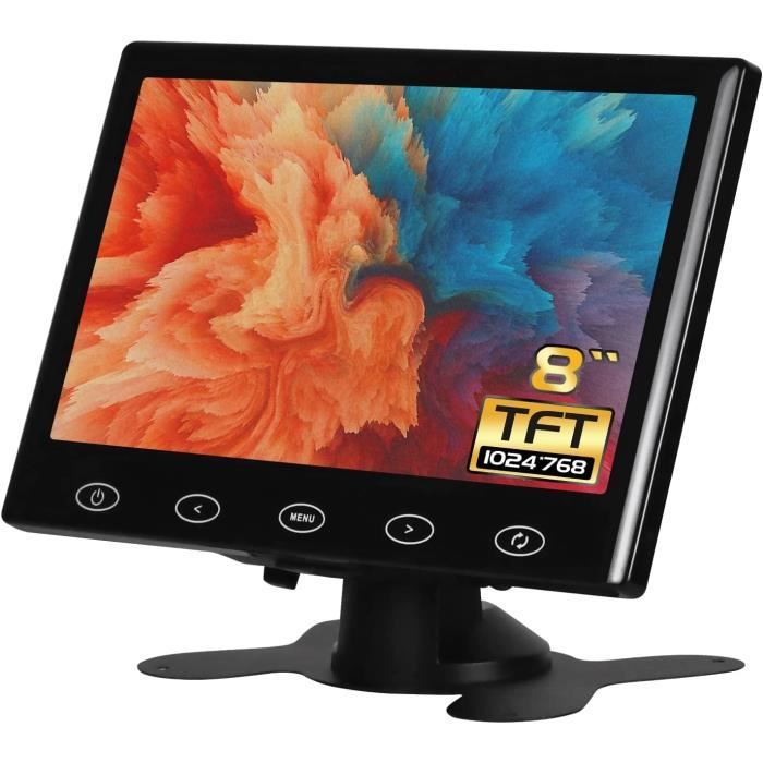 8 Pouces Tft Moniteur De Vidéosurveillance, Écran Couleur Hd 1024 * 768, Moniteur De ...