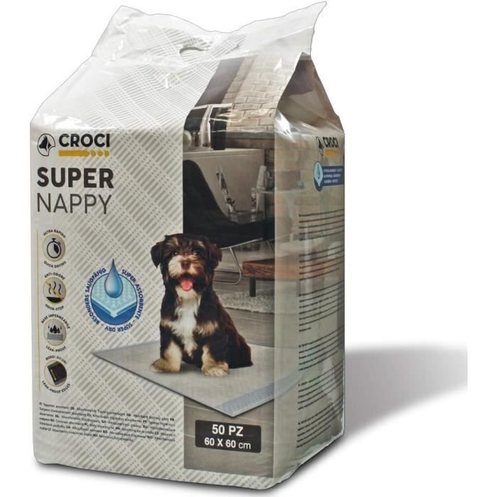 Super Nappy - Tapis Hygiénique Pour Chiens 60 X 60 Cm, 50 Pièces ...