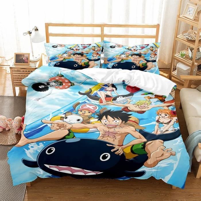 Ensembles De Couette One Piece Luffy Animé Literie 220 240cm Manga