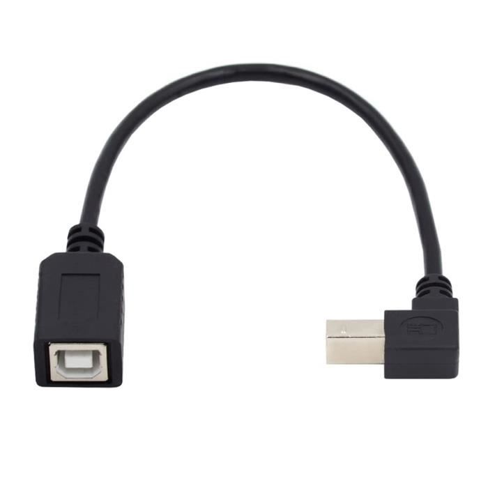 Câble d'extension USB 2.0 type B mâle vers femelle coudé à 90 degrés ...