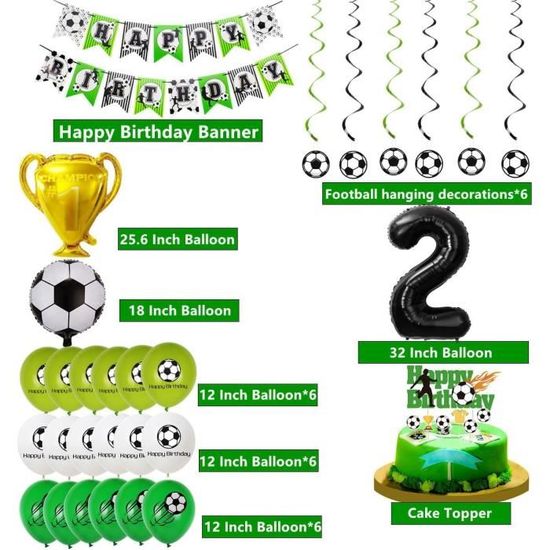 Ballon De Football 2 Ans Anniversaire, Anniversaire 2 Ans Decoration ...
