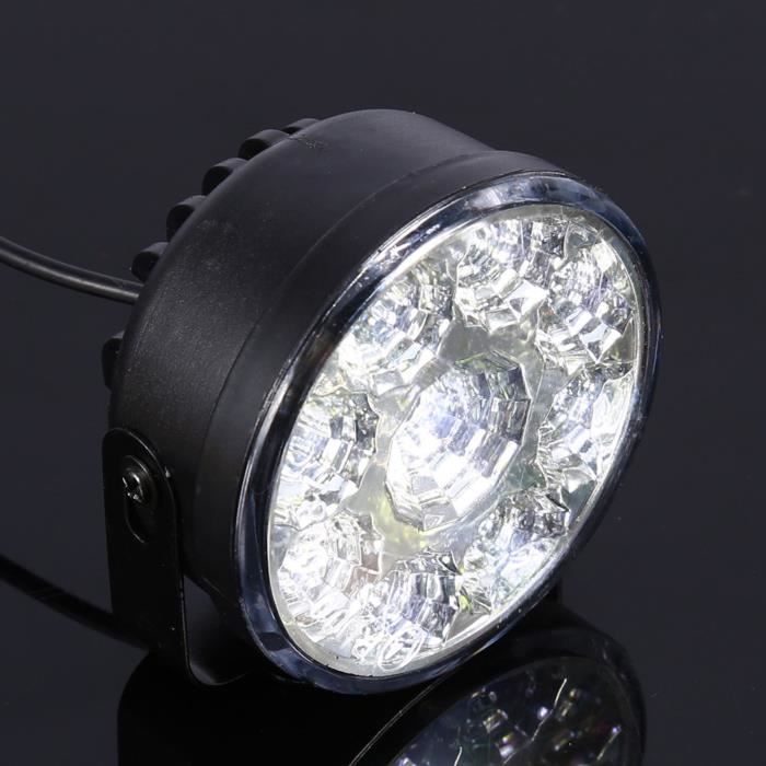 DRL Rond 2X 9-SMD LED Blanc de Voiture Lumière de Conduite Diurne DRL ...