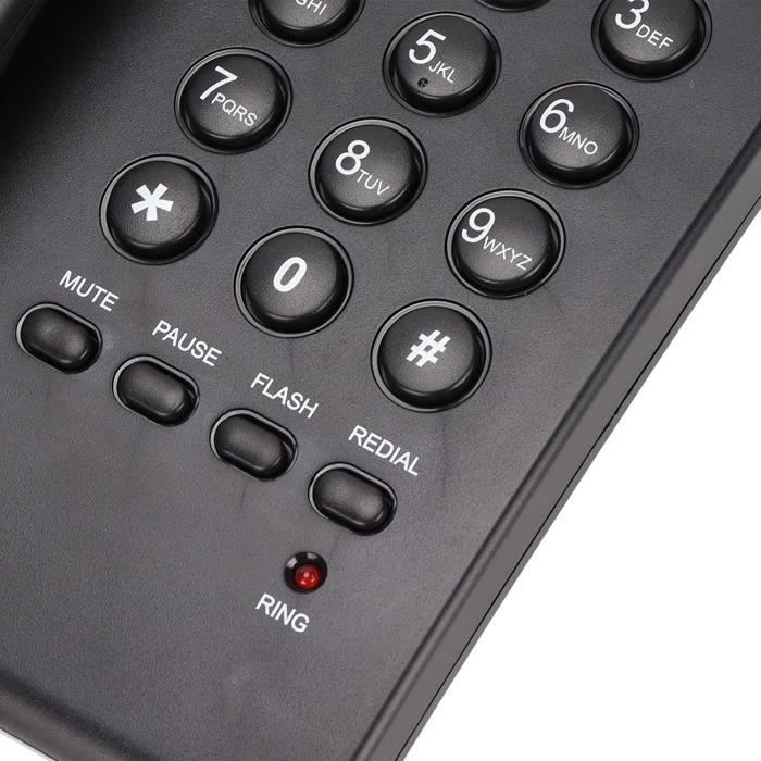 Téléphone Fixe Filaire avec Cloche Indicateur LED, Téléphone Fixe Mural Filaire, Sonnerie Muet ...