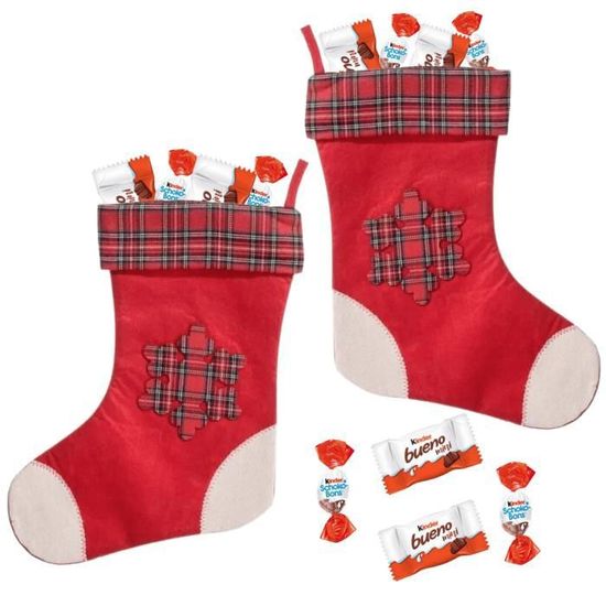 2 petites bottes de Noël garnies de 20 chocolats KINDER | SchokoBons et ...