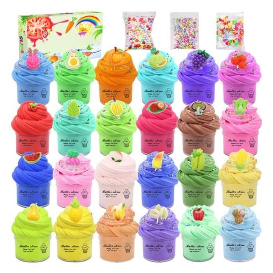 Kit de Mini Slime - AMOUNE - 24 Couleurs - Super Extensible - Non ...