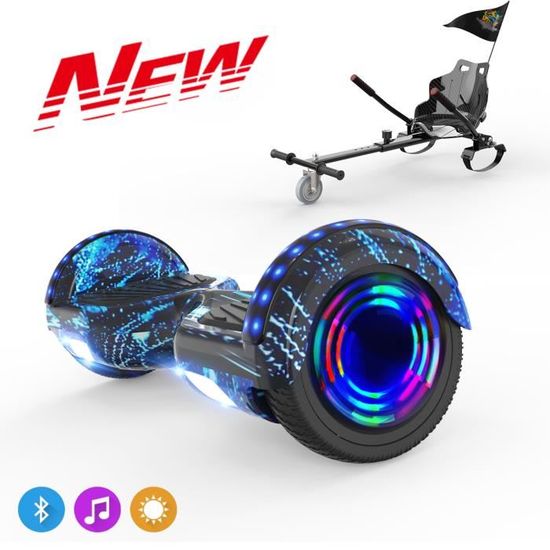 MICROGO Hoverboard SKY BLUE Gyropode électrique+GoKart black Overboard ...