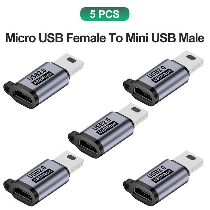 Adaptateur Micro USB femelle vers Mini USB mâle,câble de données ...