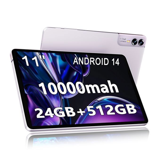 Tablette tactile 11 pouces, tablette Android 14, 16 Go RAM 512 Go ROM ...