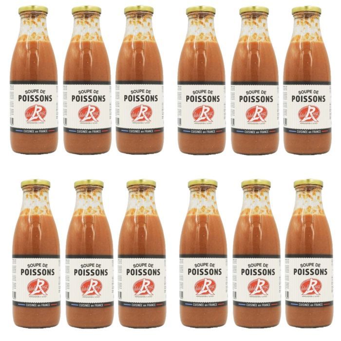 Agidra - Lot 12x Soupe de poissons Label Rouge - Bouteille 750ml ...