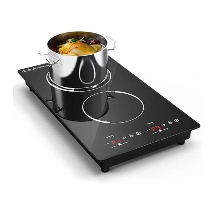 Plaque à induction - GTKZW - 2 feux 3000W (1800+1200W) - 30 cm ...