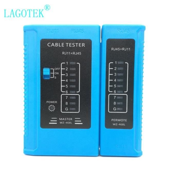 Testeur professionnel de câble réseau lan RJ45 RJ11 RJ12 CAT5 CAT6 UTP ...