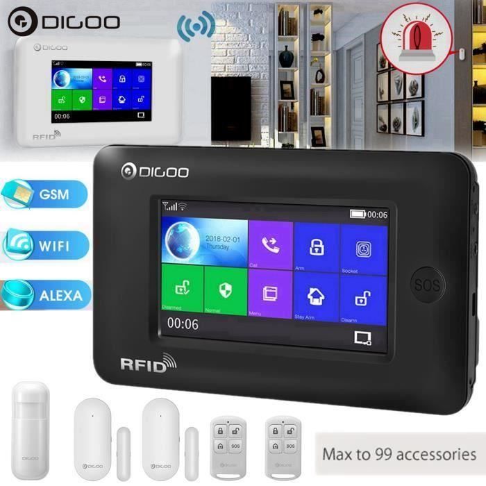 Digoo DG-HOSA kit alarme maison GSM WIFI APP Contrôler 433MHz Sans Fil ...