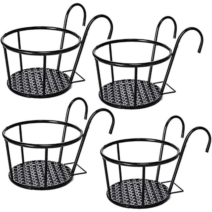 Support De Pot De Fleur Suspendu En Métal Garde-corps Rond Paniers De ...