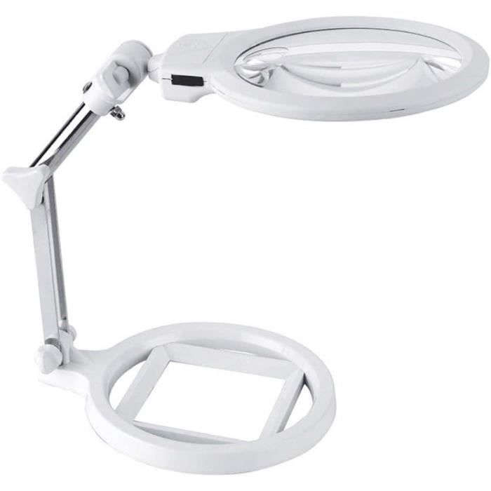 2.5X 5X Loupe De Table Lampe Loupe Sur Pied Réglable En Métallique ...