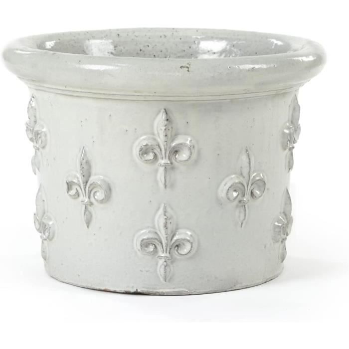 Pot De Fleurs, En Céramique, Modèle Fleur De Lys, 30 Cm, Résistant Au ...