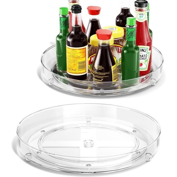 2 Pièces Plateau Tournant Transparents, Organisateur Pour Épices ...