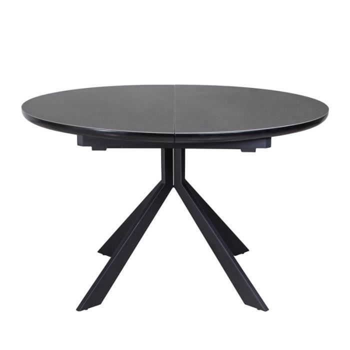 Table ronde extensible 120/160 cm céramique gris anthracite - HARDY ...