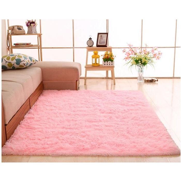 Tapis Chambre Doux Tapis Salon Court-Long Fausse Fourrure Decoration ...