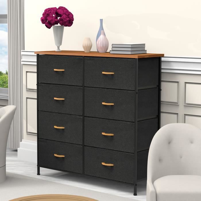 LDSZXNE Commode meuble de rangement 8 tiroirs pliables en tissu 100 x ...