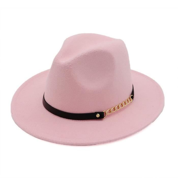 Chapeau Feutre Femme Classique Rose Automne Hiver Rose - Cdiscount Prêt ...