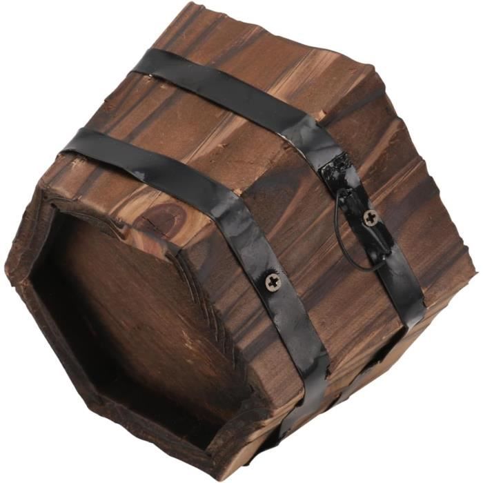 1 Pc Pot De Fleurs En Bois Planteur De Baril De Whisky Seau À Fleurs De ...