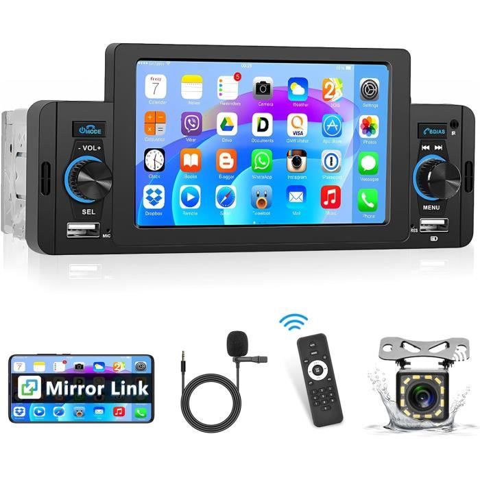 Podofo Autoradio 1 Din avec Bluetooth, 5 Pouces Ecran Radio Voiture ...