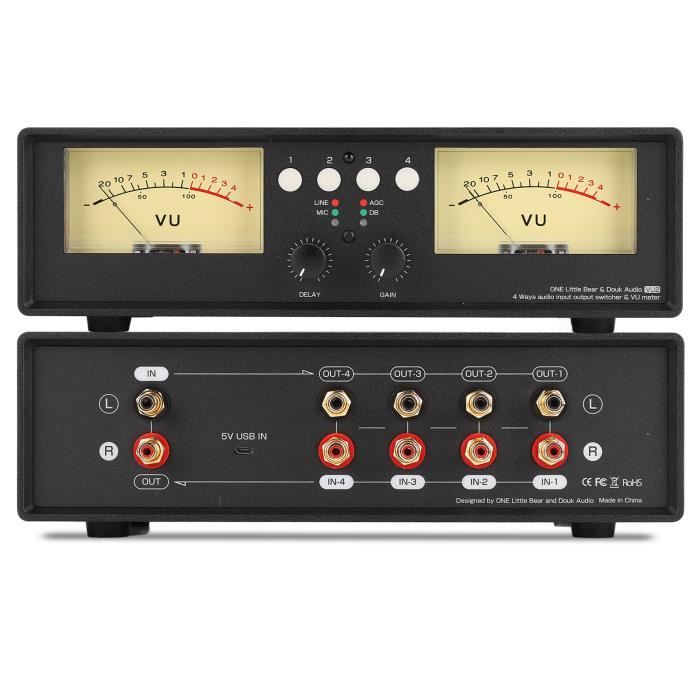 Ej Life Boîte De Commutation Audio Audio Splitter Switcher Box 4 Way Support Travail Simultané