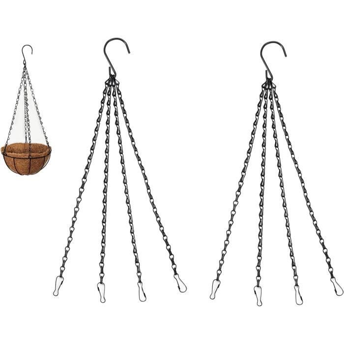 2 Pièces 40Cm Chaîne Suspendue En Métal,Chainette Metal Avec Crochet ...