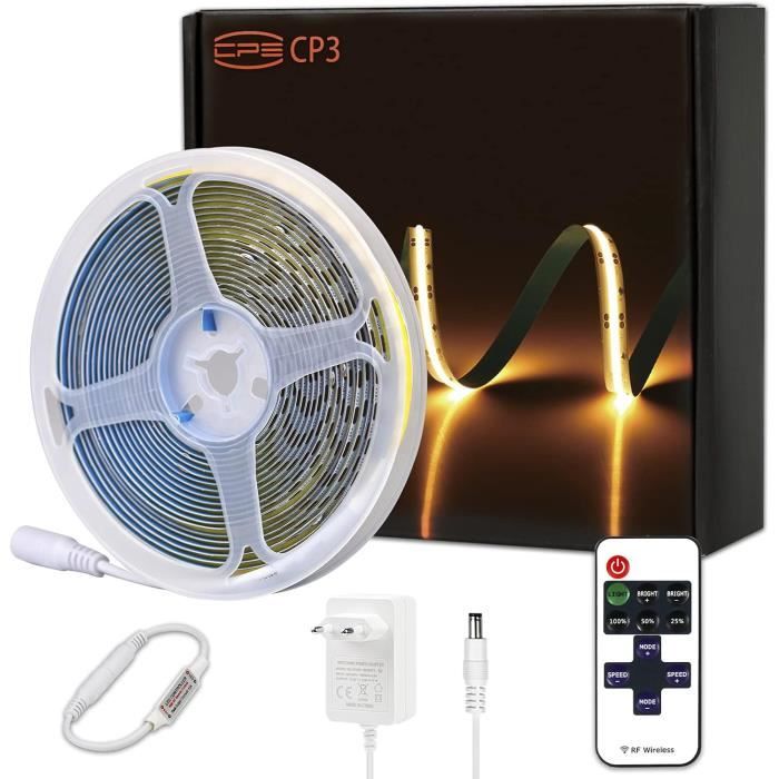 12V Bande Led Cob Blanc Naturel 5000K Rubans À Led Cob 16.4Ft 5M 400Leds-M Lumières Continues ...