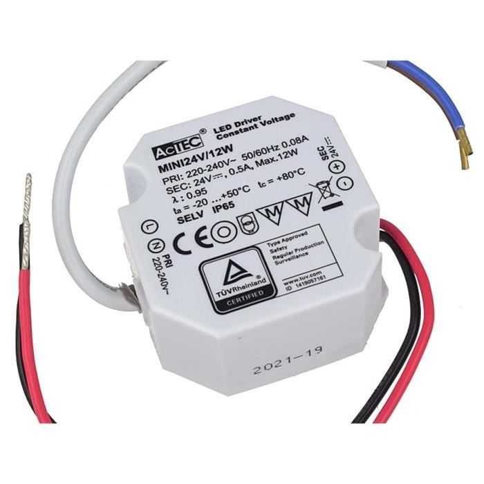 Mini alimentation 24 V, petit transformateur 24 V, étanche IP67, 24 V ...