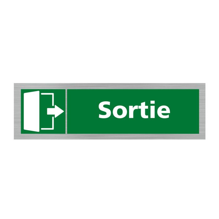 Pictogramme SORTIE VERS LA DROITE (Q0383) Plaque Aluminium Brossé ...