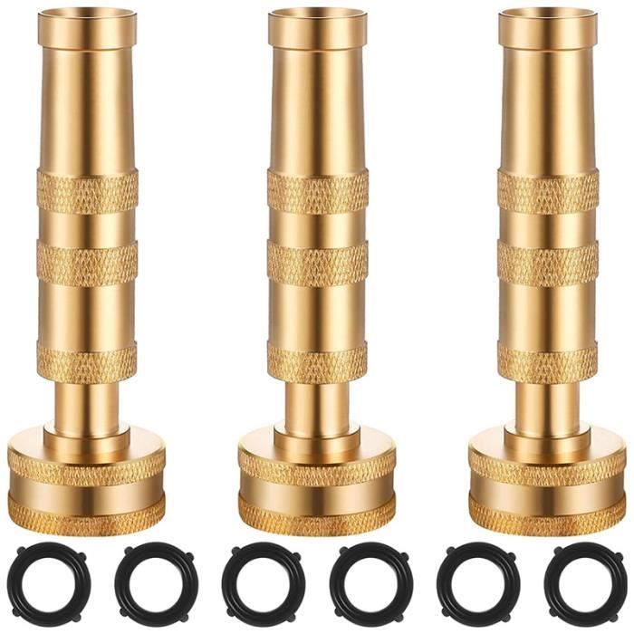 3 PièCes Buse de Tuyau en Laiton de 4 Pouces Buse de Tuyau de Torsion de Jardin RéGlable avec 6 ...