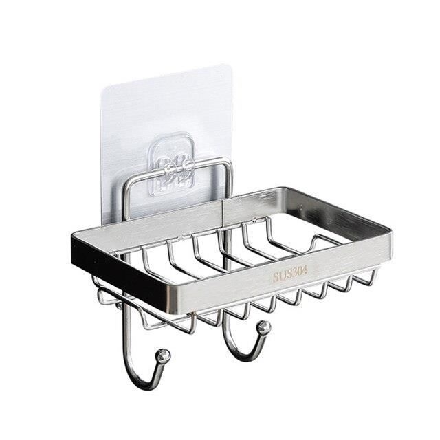 PORTE ACCESSOIRE DE SALLE DE BAIN,A--Panier de douche adhésif, étagère ...