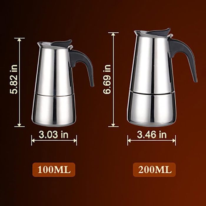 Cafetière italienne - Moka - 4 tasses - Inox - Compatible induction ...