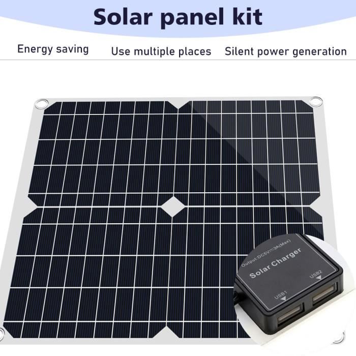 Panneau Solaire 200W+Contrôleur de charge 100A,Monocristallin Panneau Solaire Souple,pour ...